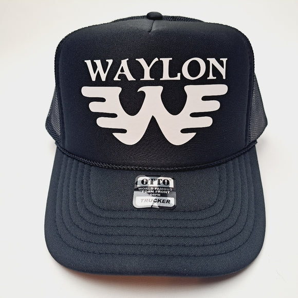 Waylon Jennings Foam Trucker Mesh Snapback Black Hat Cap – Snapitback ...
